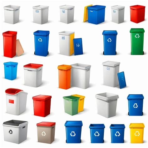 Storagebins Vector Set White Background Isolated Premium Ai