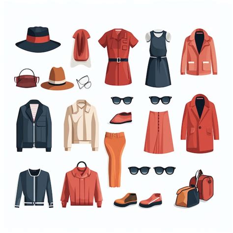 Vector Clothing Fashion Illustration Isolated Garment Clothes Set