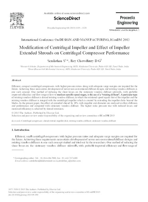 Pdf Modification Of Centrifugal Impeller And Effect Of Impeller