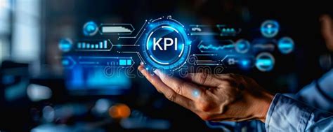 Businessman Holding Kpi Icons Performance Metrics And Data Analysis Strategic Planning And