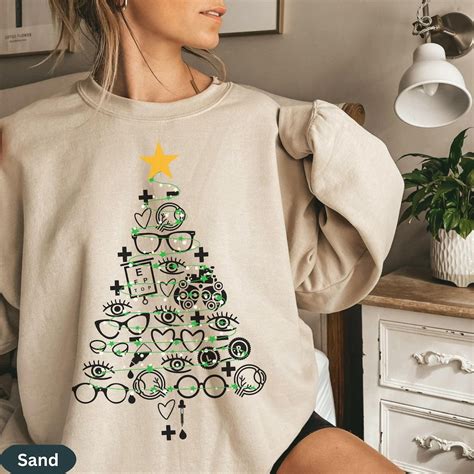 Optometry Christmas Sweatshirt Optometry Person Shirt Opto Symbols