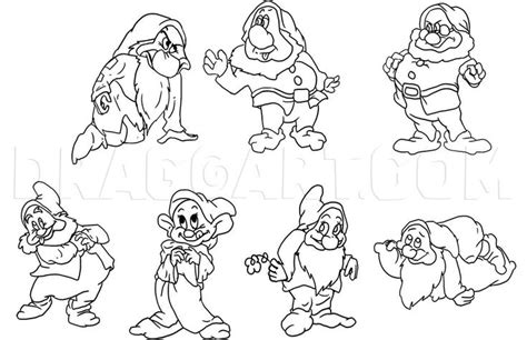 How To Draw The Seven Dwarfs From Snow White Step By Step Drawing