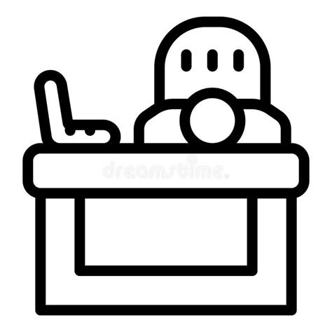 Passive Office Work Icon Outline Vector Adult Patient Living Stock