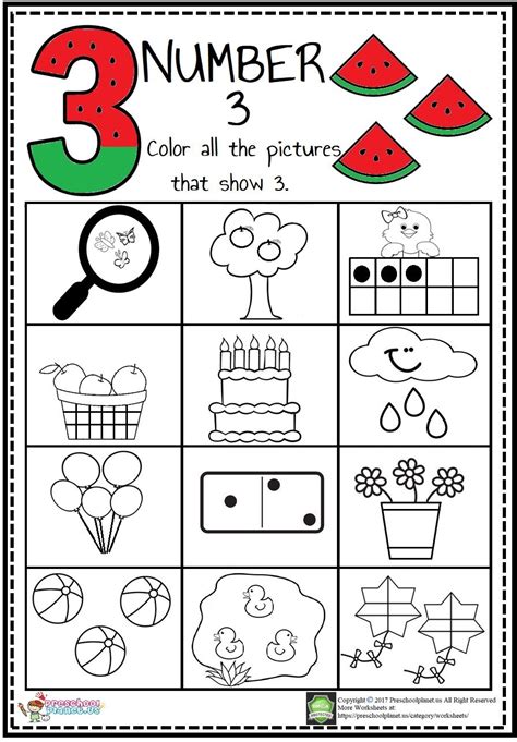 Today We Prepared Funny Number Three Practicing Worksheet For