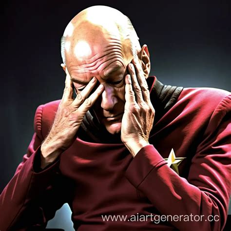 Captain Picard Facepalm Meme Reaction Ai Art Generator