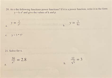 solved ar e the following functions power functions if it