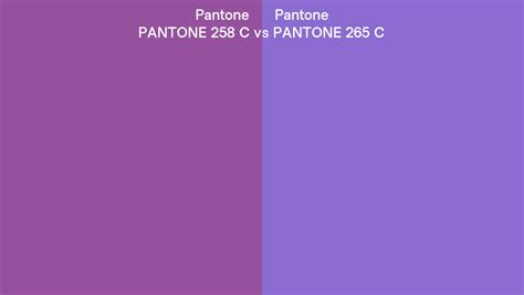 Pantone 258 C Vs Pantone 265 C Side By Side Comparison