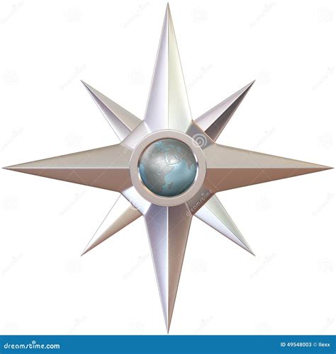 Silver Ancient Compass Stock Illustration Illustration Of Degree