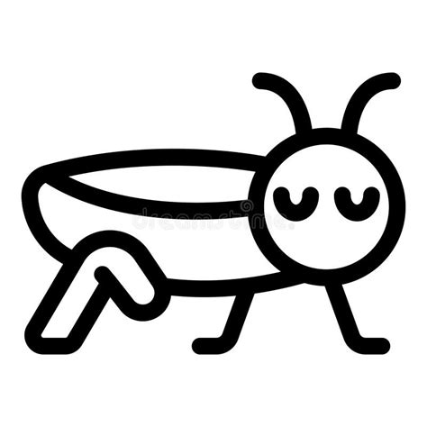 Cute Cartoon Grasshopper Standing On Four Legs Stock Vector