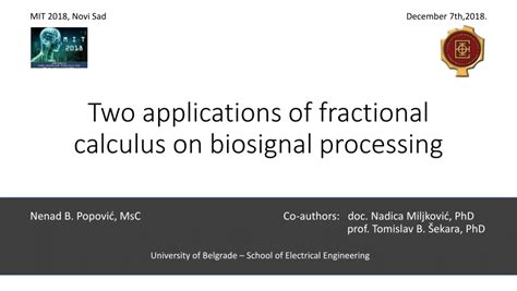 Pdf Two Applications Of Fractional Calculus On Biosignal Processing