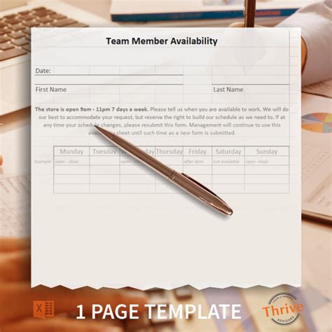 Employee Availability Spreadsheet Template