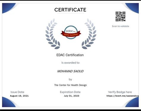 Mohamad Saoud On Linkedin Finally Got The Edac Certification 18