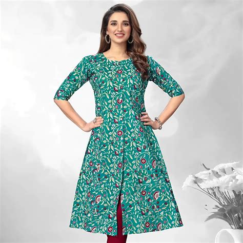 Pure Cotton A Line Flared Kurti Dj2001 Bavis Clothing