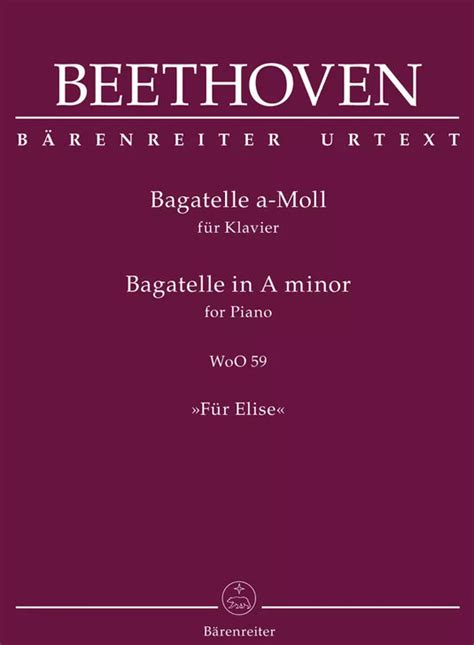 Beethoven Bagatelle For Piano In A Minor Woo 59 Fur Elise