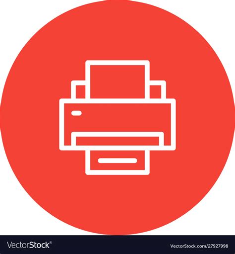 Round Printer Icon With White Background Vector Image