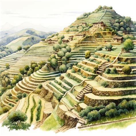 Terrace Farming Drawing