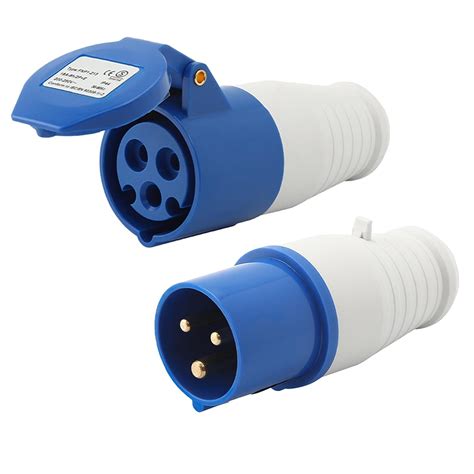 2pcs 16a 3 Hole 220 250v Caravan Hook Up Socket For Construction Sites