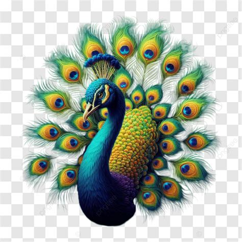 Peacock On His Action Peacock Feather Peacock Feather Bird Peacock