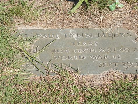 Paul Lynn Meeks 1901 1960 Memorial Find A Grave