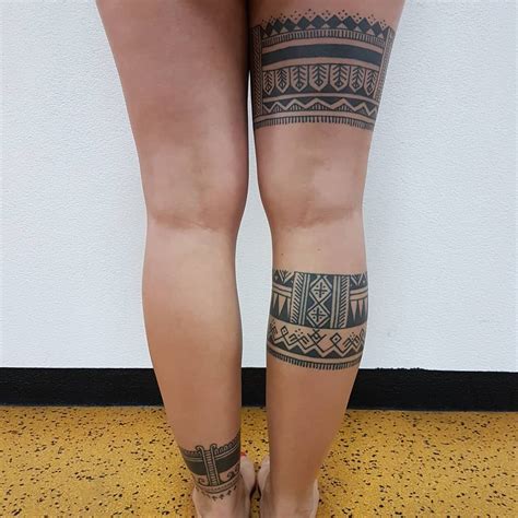 Hawaiian Tribal Leg Tattoos For Females