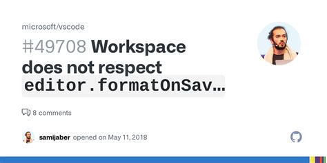 Workspace Does Not Respect `editorformatonsave` Config From Folder Settings · Issue 49708