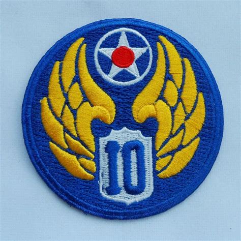Ww2 Us Army Air Forces Patch 10th Aaf Af Veste Patch Brodé Eur 884