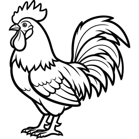 Rooster Outline Vector Art Icons And Graphics For Free Download