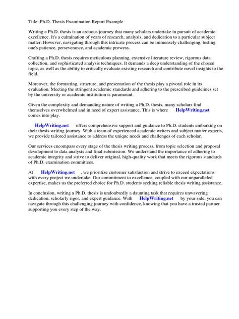 Phd Thesis Examination Report Example Pdf Thesis Doctor Of Philosophy