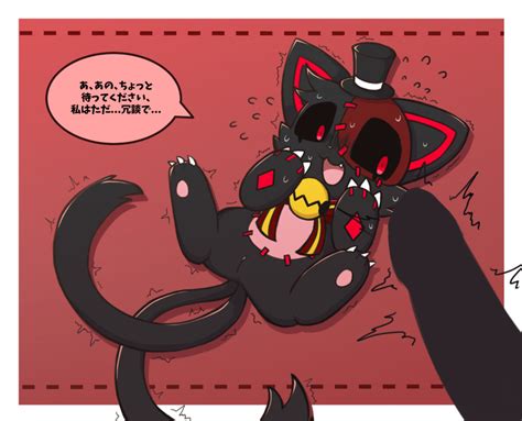 Rule 34 2 Tails Andromorph Anthro Bell Black Body Black Fur Black Sclera Bow Ribbon Cathypalug