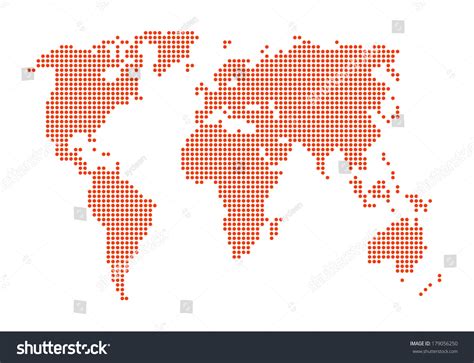 Dotted Orange Color World Map On Stock Illustration 179056250