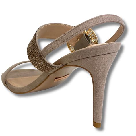 Una Healy Nude Strappy High Heel Sandals Bejeweled At Soul