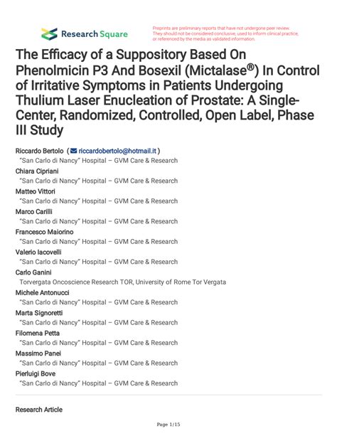 Pdf The Efficacy Of A Suppository Based On Phenolmicin P3 And Bosexil