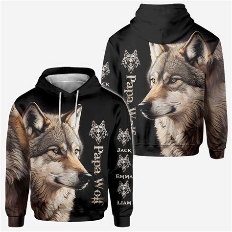 Papa Wolf Personalized Fathers Day 3d Hoodie Designed By Spiky