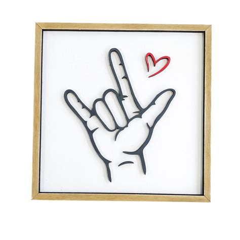 I Love You Sign Language Symbol Minimalist Stainless Steel