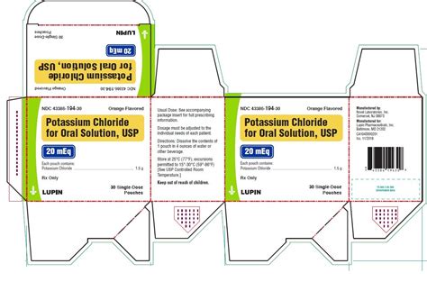 Potassium Chloride Powder For Oral Solution Fda Prescribing Information Side Effects And Uses