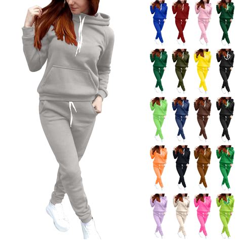 Biztdjrk Sweatshirt And Sweat Pants For Women Casual Sweatsuit Set
