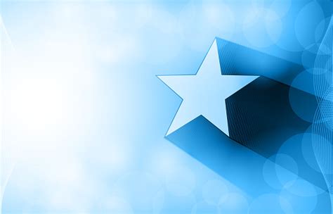 빈 밝은 반짝이는 반짝이는 수평 질감 효과 벡터 밝은 하늘색 색상 배경 거품 또는 렌즈 플레어 보케 조명 하나의 큰 다층 효과 오각형 노래하는 별 모양 가리키기에 대한 스톡