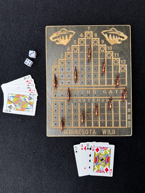 Horse Race Game Cards Dice T Custom Personalized Black Etsy