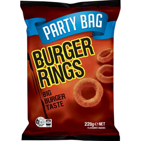 Burger Rings Big Burger Taste Party Bag 220g Marks Supa Iga