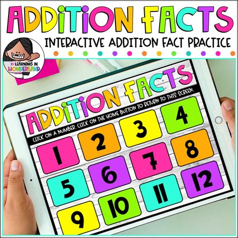 Digital Addition Facts Learning In Wonderland