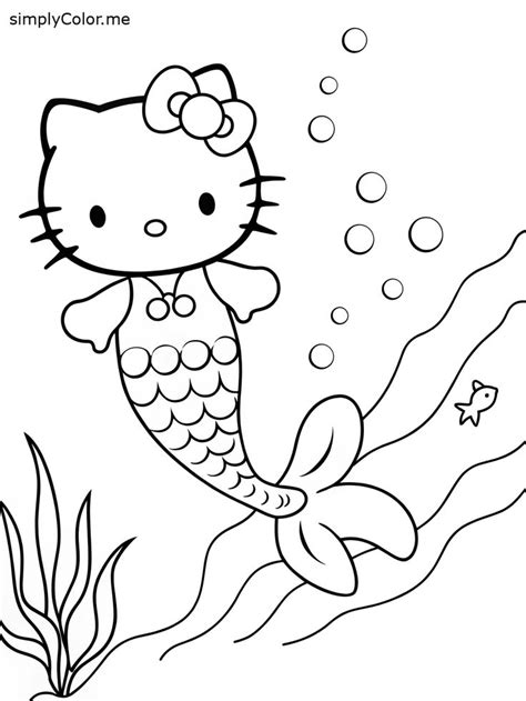 Coloring Hello Kitty Mermaid
