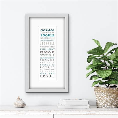 Cockapoo Dog Word Art Print Dog T Pet Decor Dog Art Etsy