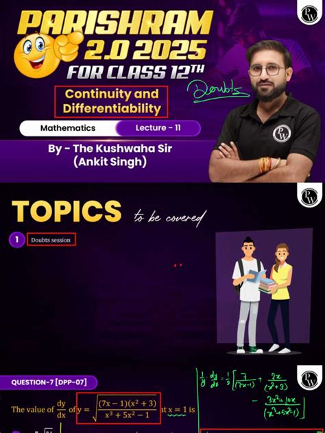 Continuity And Differentiability 11 Class Notes Parishr Pdf