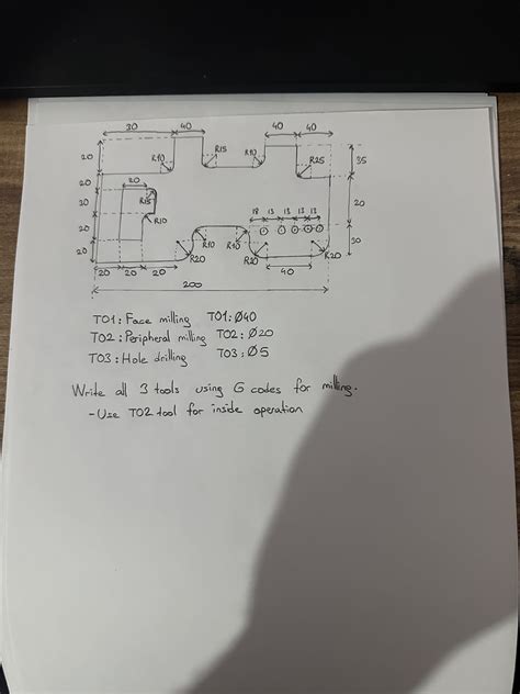 Solved Write All 3 ﻿tools Using G ﻿codes For Milling