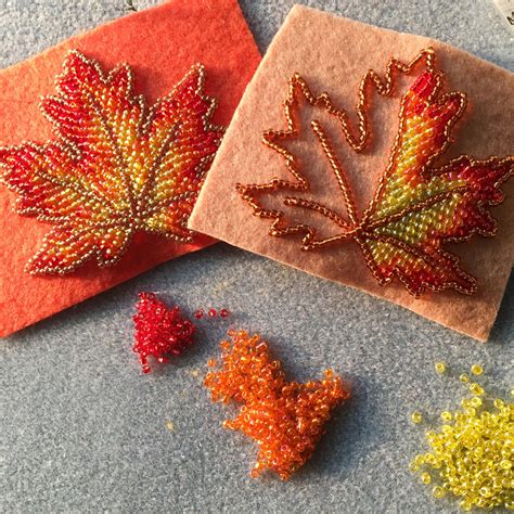 Beaded And Embroidered Treasures By Dewcatdesigns Etsy Beaded Autumn
