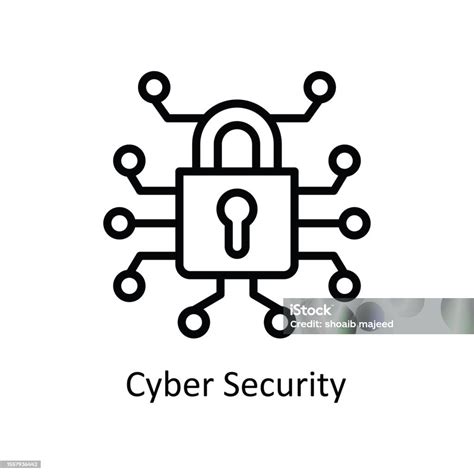 Cyber Security Vector Outline Icon Design Illustration Cyber Security Symbol On White Background