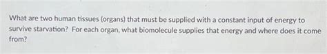 Solved What Are Two Human Tissues Organs That Must Be