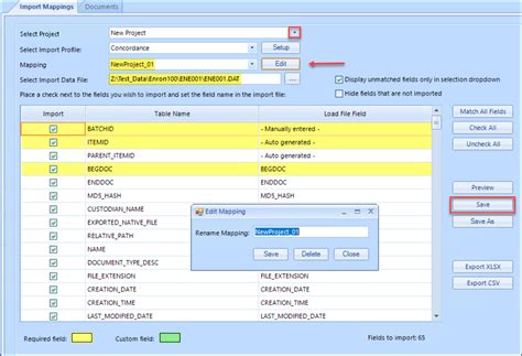Mapping Import Fields