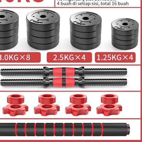 Jual Cod Br Dumbbell Barbel Set Peralatan Fitness 40 Kg Bisa Disambung Tiang Angkat Jf 010 77