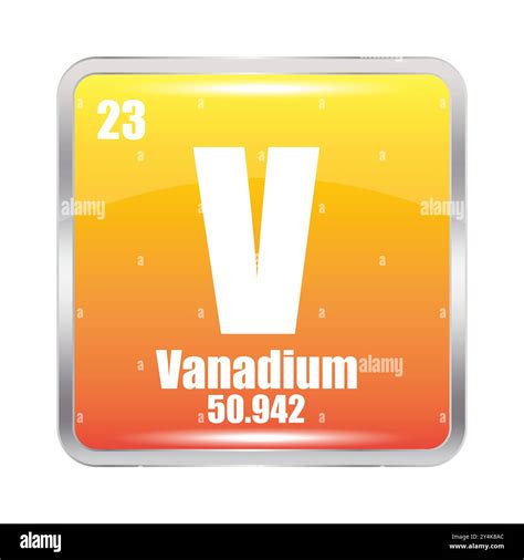 Vanadium Icon V Chemical Element Atomic Number 23 Mass 50942